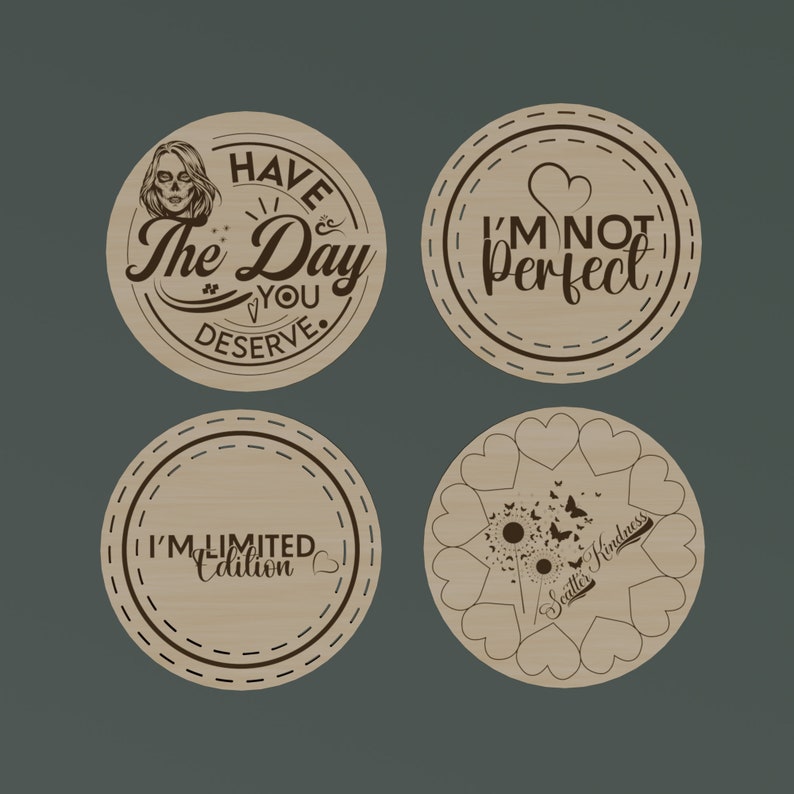 Decorative Stand, Coaster Laser Cut File, 4 Different Design, Coaster ...