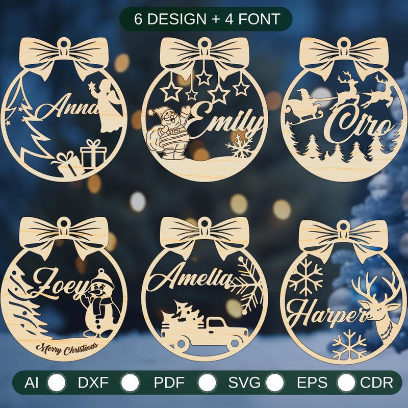 Personalized Wood Baubles - Etsy