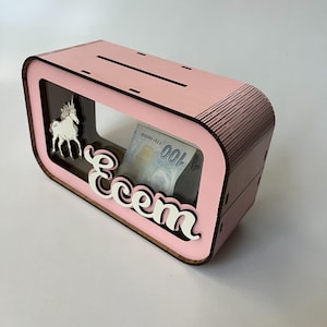 Personalized Piggy Bank Laser Cut File, Kids Bank, Money Box, Custom ...