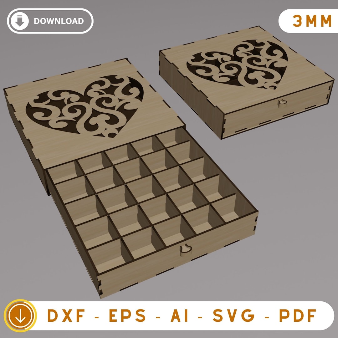 Jewerly Box Laser Cut, Chest of Drawers Jewelry Box, Wooden Gift Box ...