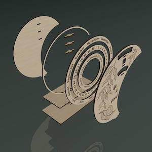 Calendar Laser Cut File, Perpetual Calendar Vector, Desktop Calendar ...