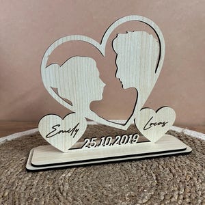 Personalized Couple Gift, Custom Wooden Stand, Valentines Day Gifts ...