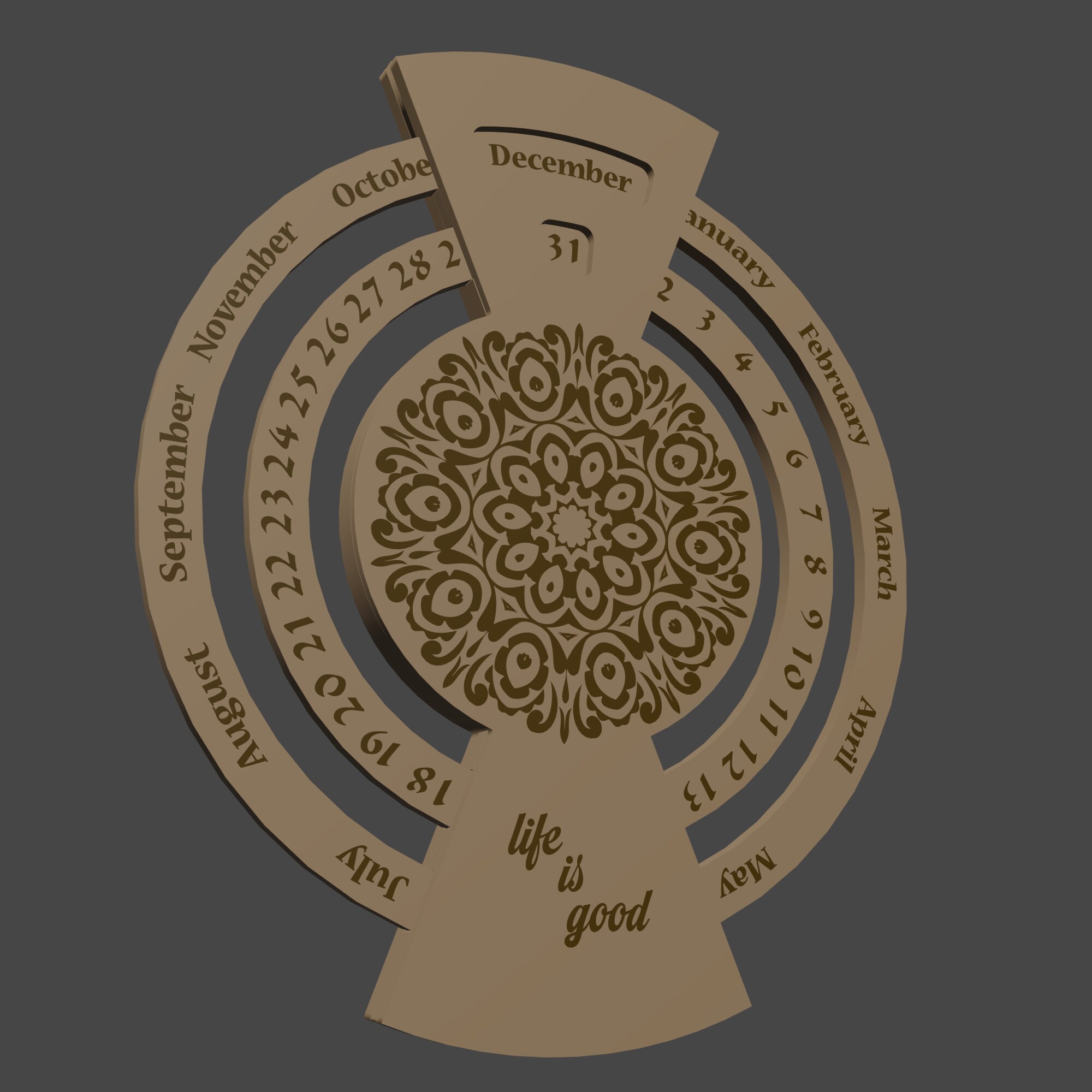 Calendar Laser Cut File, Perpetual Calendar Vector, Vector Files for ...