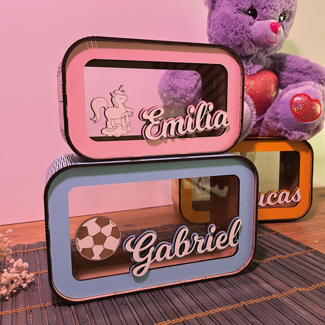 Personalized Kids Piggy Bank, Baby Shower Gift Box, Kids Bank, Custom ...