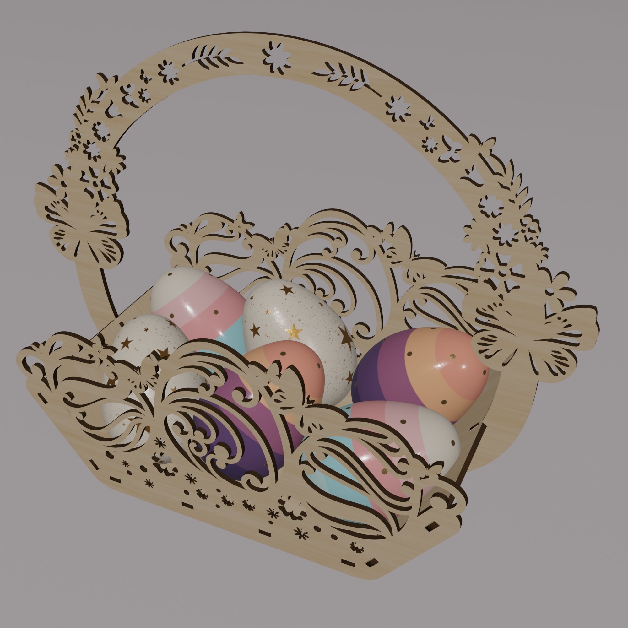 Wooden Easter Basket Laser Cut File, Egg Bowl SVG Files, Easter ...