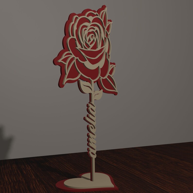 Personalized Laser Cut Rose, Personalized Flower With Name Editable Cut ...