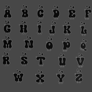 Easter A-Z Alphabet Laser Cut File, Bunny Ears Letters Easter Basket ...