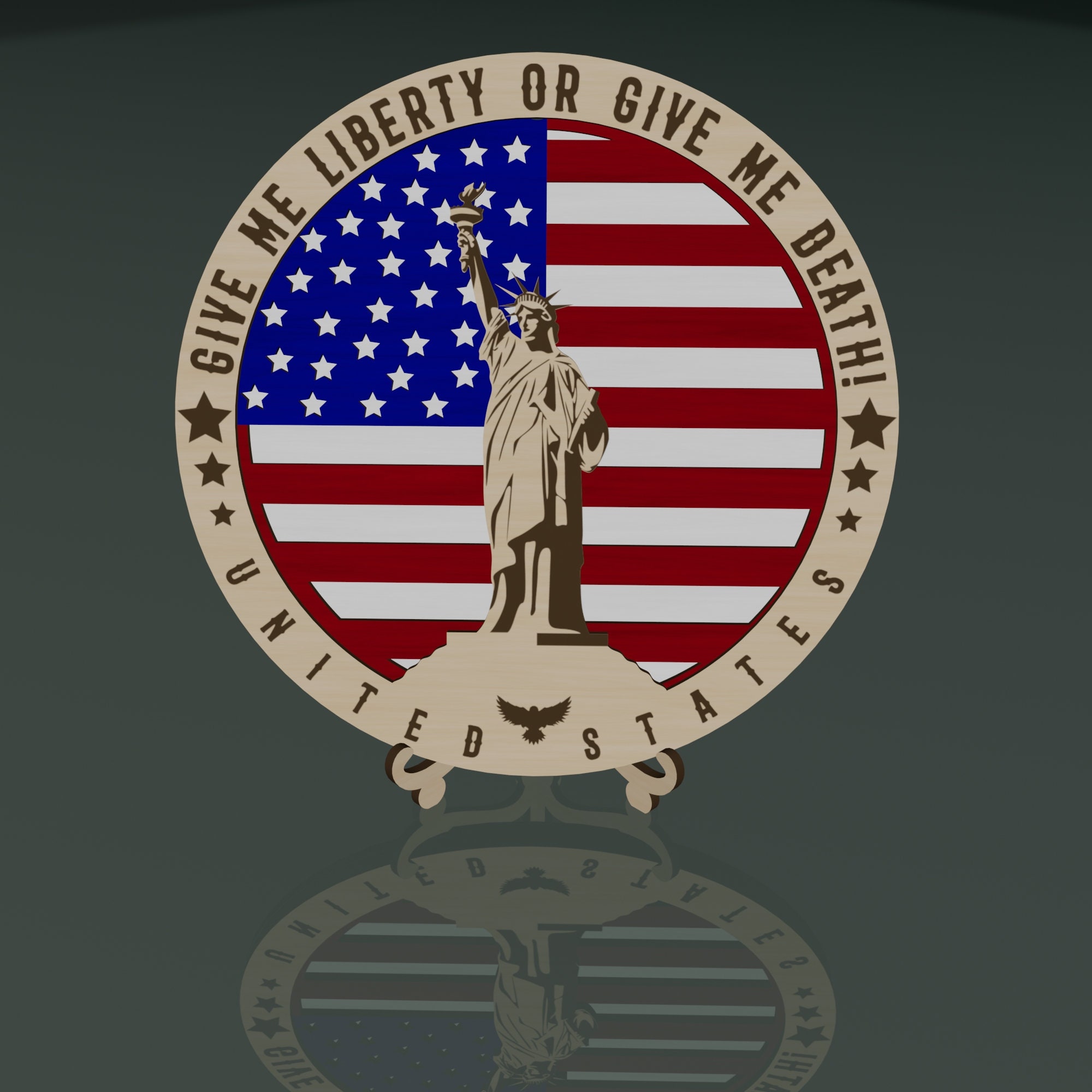 Liberty Plaque 3 Layer, Laser Cut File, 4th of July SVG, Patriotic ...