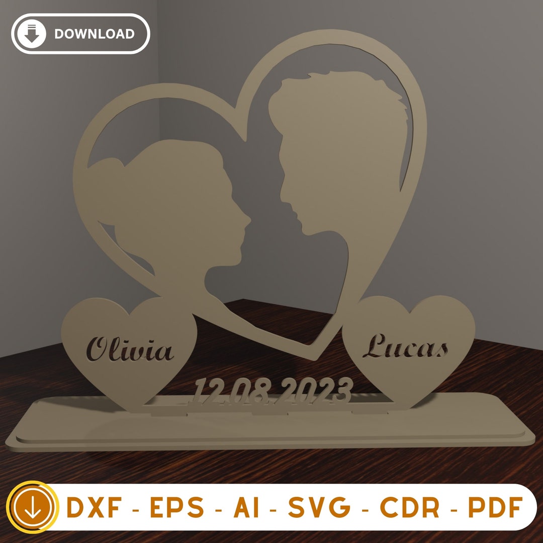 Personalized Couple Gift, Custom Wooden Stand, Valentines Day Gifts ...