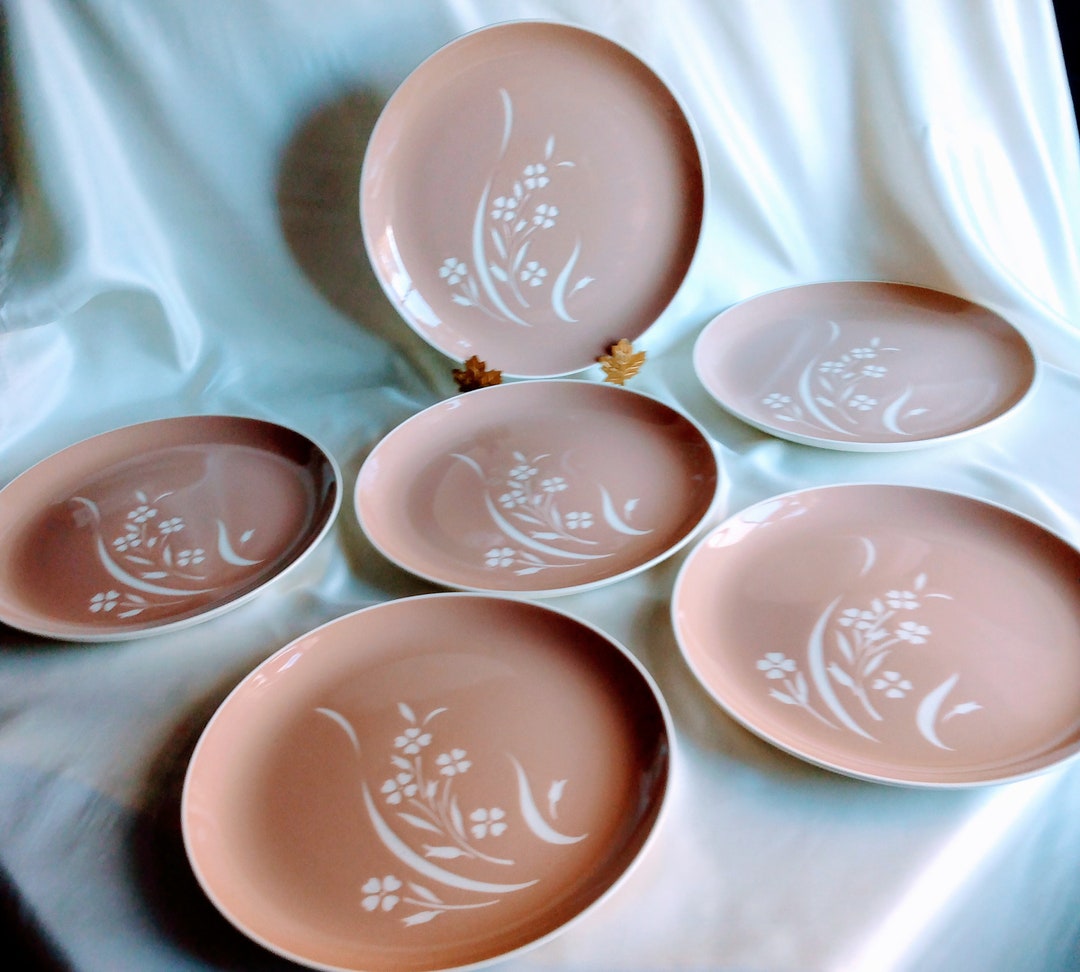 Vintage Harkerware Tan Everglade Pattern Plates =set of 6 - Etsy
