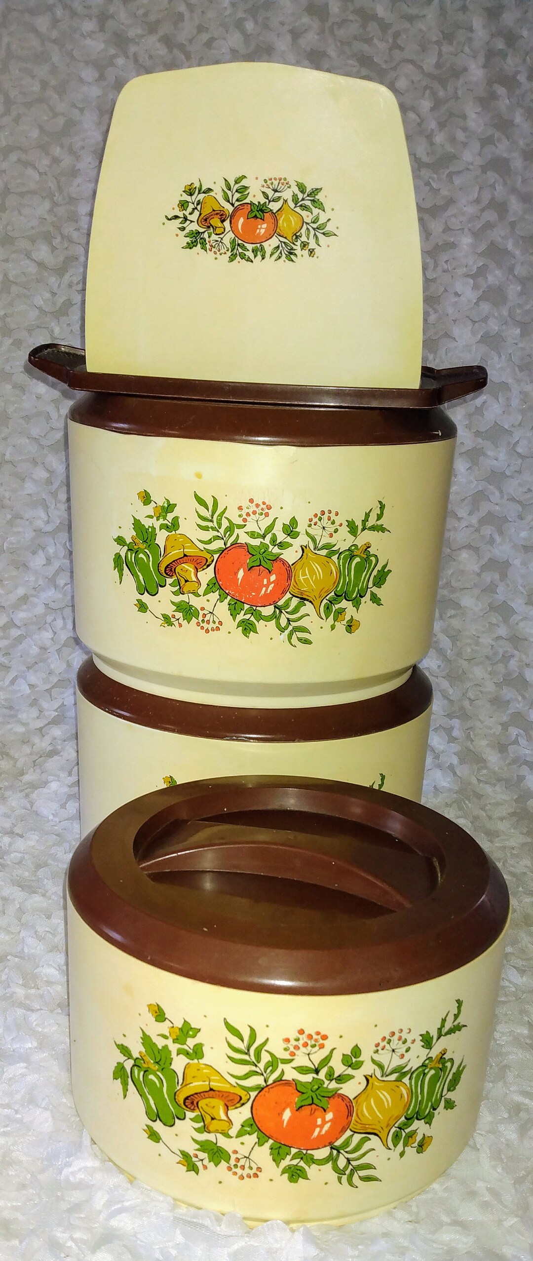 Mid-century Corelle "spice of Life" Sterlite Canister Set and Napkin ...