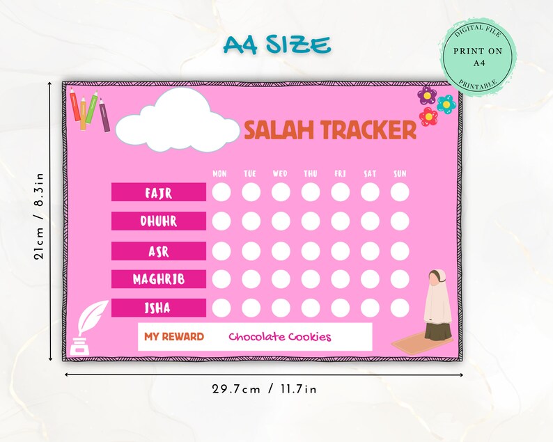 Prayer Tracker for Kids | Salah Tracker | Prayer for Kids | Prayer ...