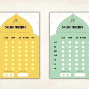 Muslim Prayer Tracker | Salah Tracker Digital | Prayer Chart for Kids ...