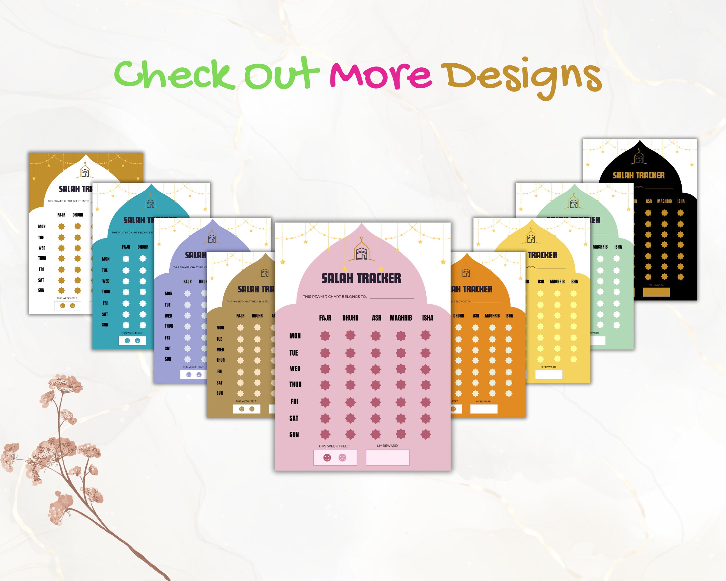 Prayer Tracker for Kids Salah Tracker Prayer for Kids Prayer Chart ...