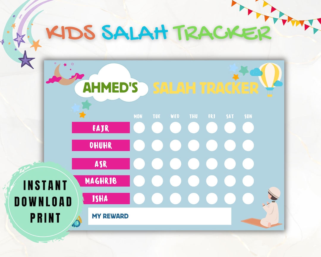 Prayer Tracker for Kids | Salah Tracker | Prayer for Kids | Prayer ...