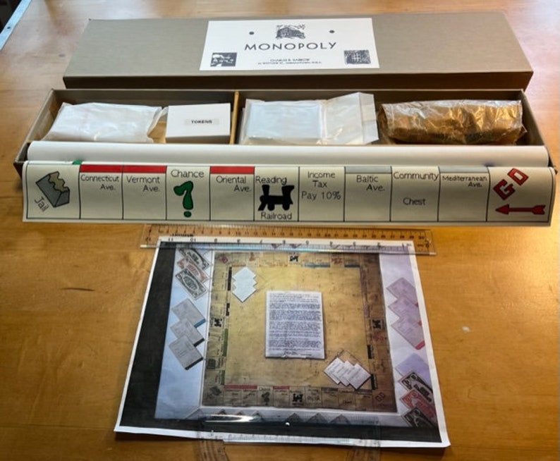 1933 Hand Drawn tie-box Monopoly Set - Etsy
