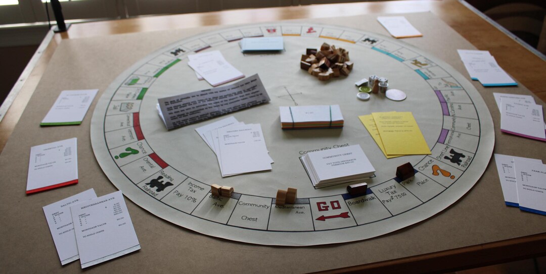 Chas. B. Darrow Round Board Monopoly Game Replica (black-out Fabric) - Etsy
