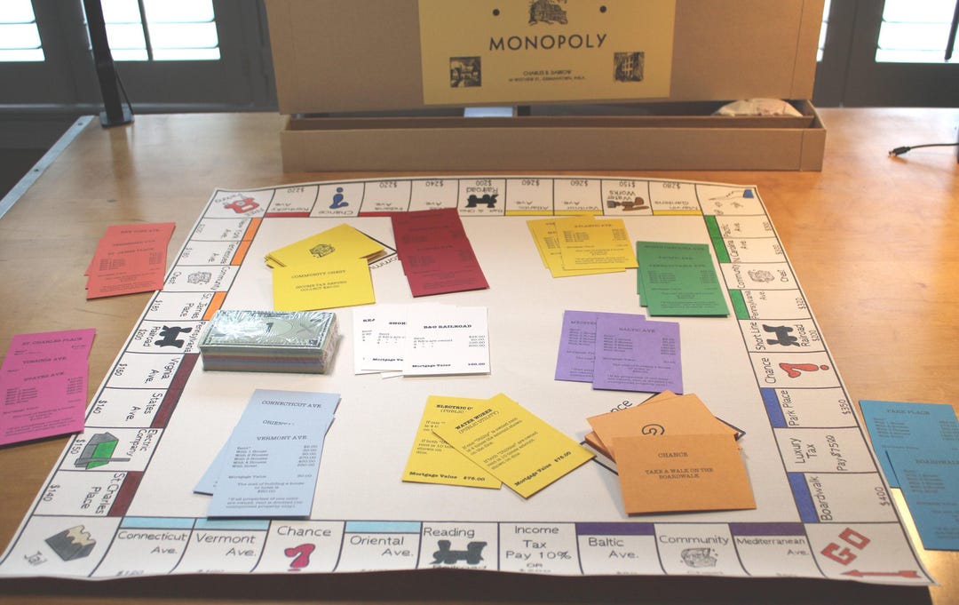 Chas. Darrow Inspired 1933/modern "hybrid" Tie-box Monopoly Set (on 12 ...