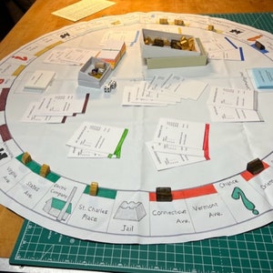 Darrow Inspired Round Board Monopoly Game replica W/ Wooden Game Box - Etsy