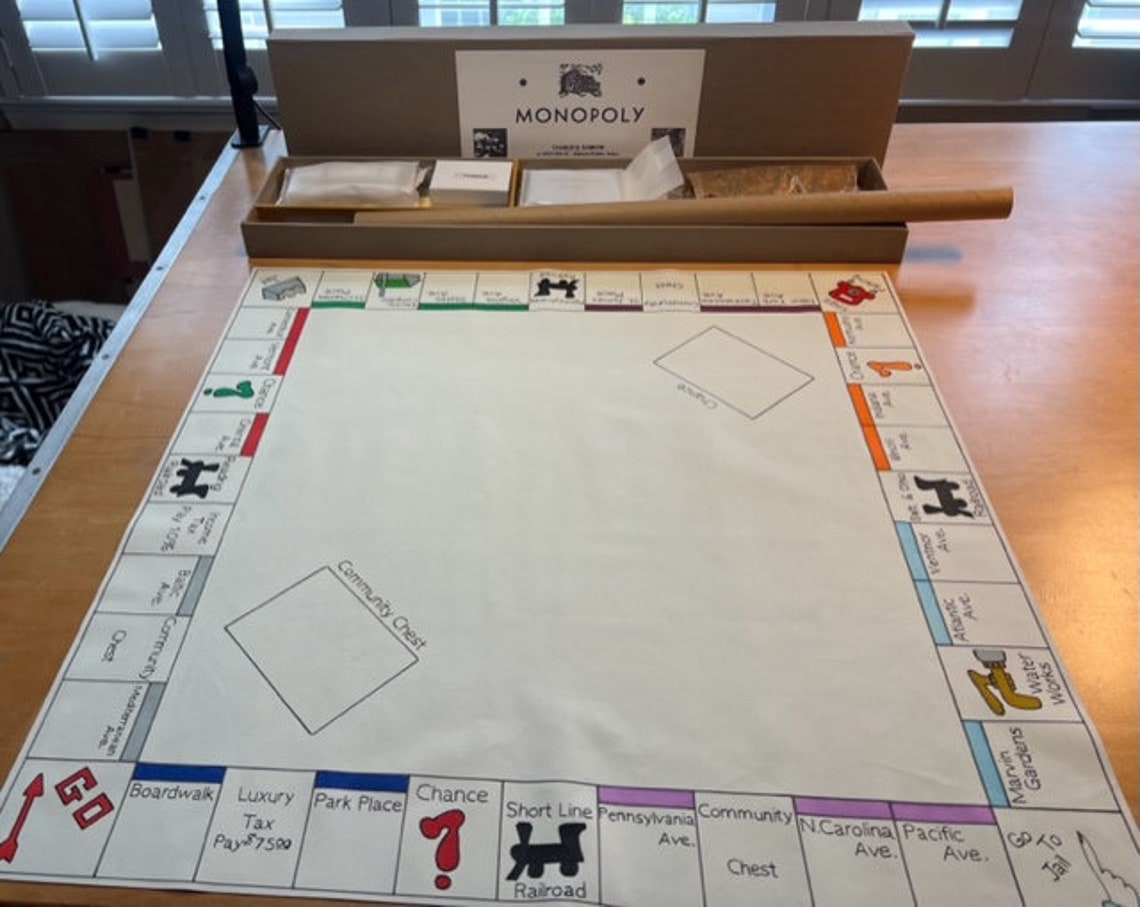 1933 Hand Drawn tie-box Monopoly Set - Etsy