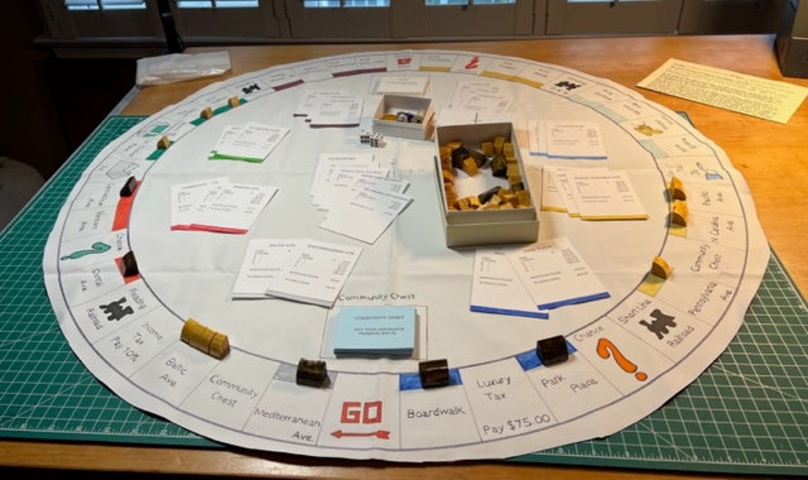 Darrow Inspired Round Board Monopoly Game replica W/ Wooden Game Box - Etsy