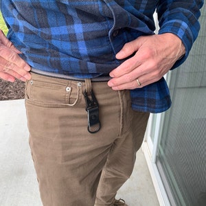 Pink Tactical Keychain Leather EDC Lever Clip Carabiner Key Fob ...