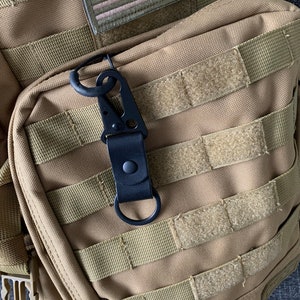 Pink Tactical Keychain Leather EDC Lever Clip Carabiner Key Fob ...