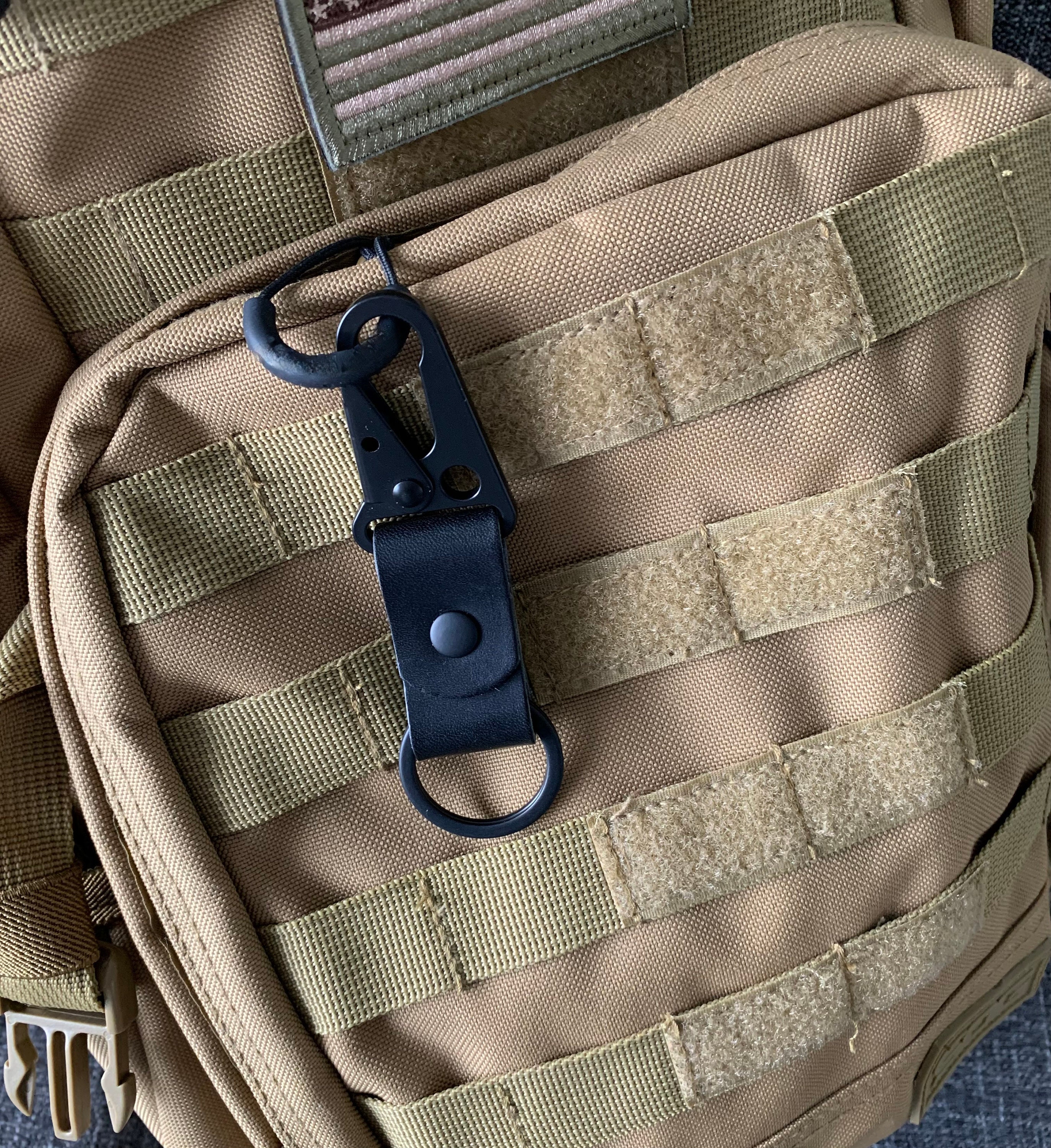 Pink Tactical Keychain Leather EDC Lever Clip Carabiner Key Fob ...