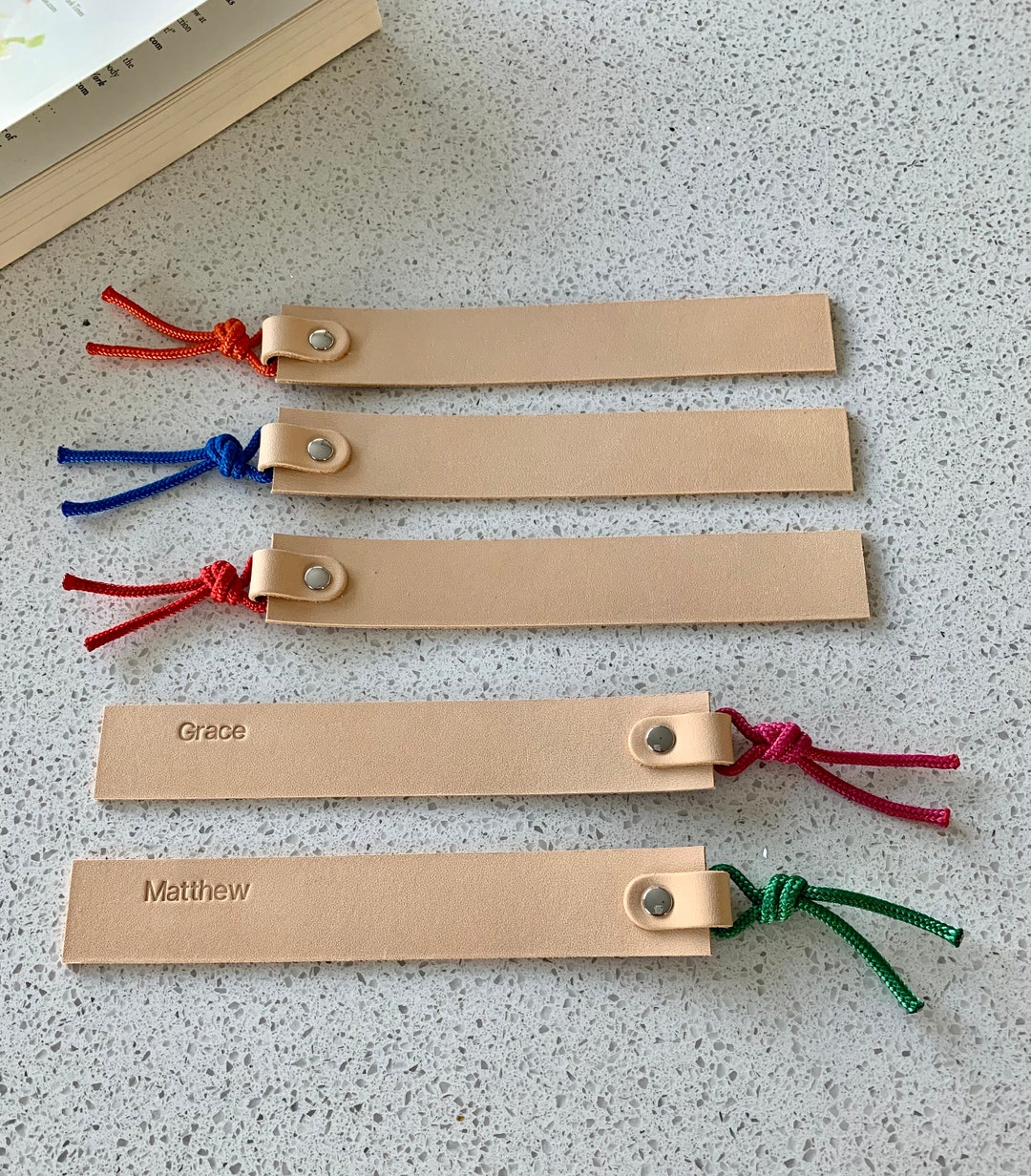 Leather Bookmark Personalized Handmade Paracord Red Bookmark Orange ...