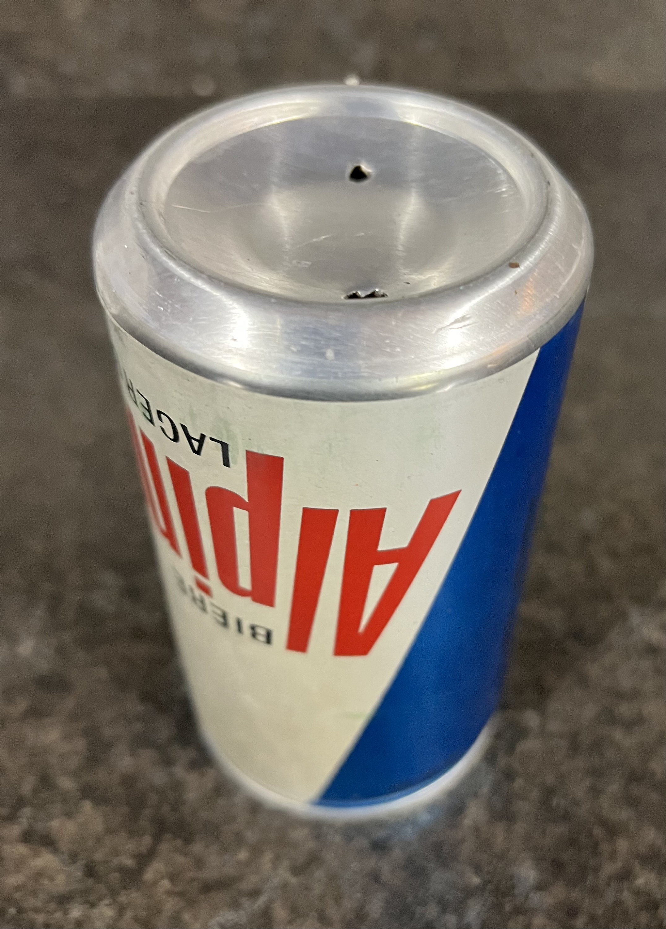 Old Vintage Alpine Biere Lager Beer Alum. Can, Moosehead Brewery CANADA ...