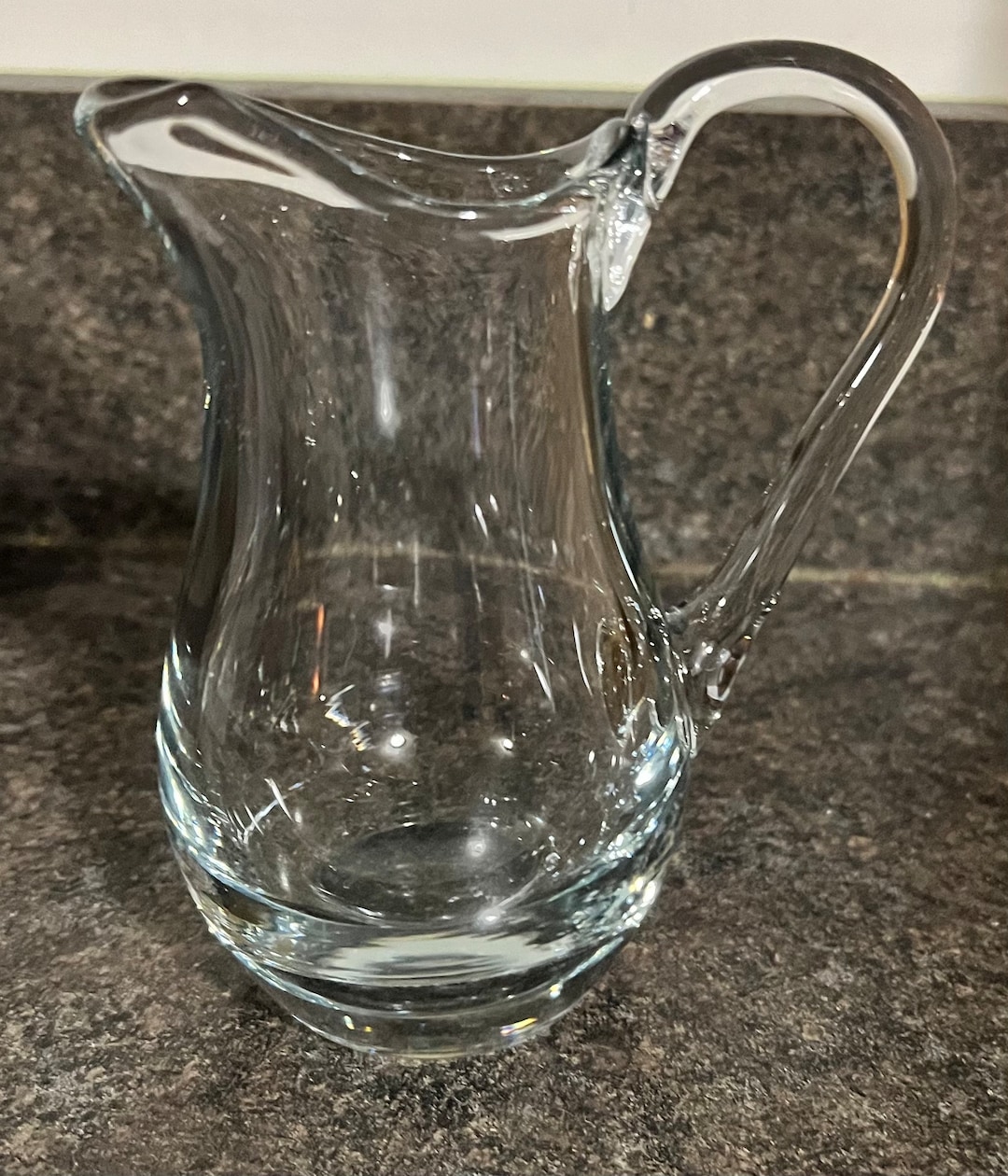 Vintage Clear Glass Pitcher Heavy 5 Tall - Etsy