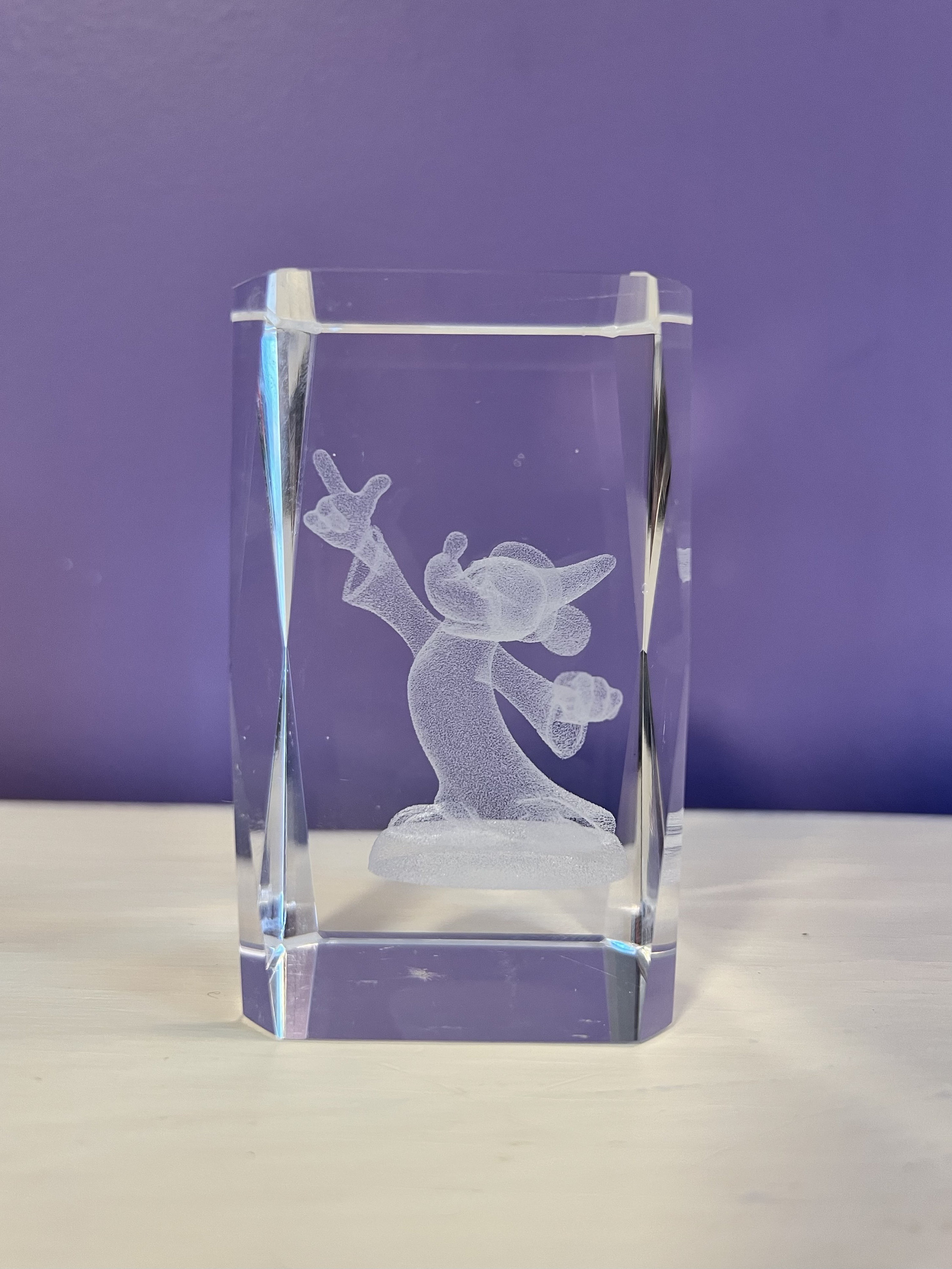 Vintage Laser 3D Etched Cube Crystal Paperweight Disney World - Etsy