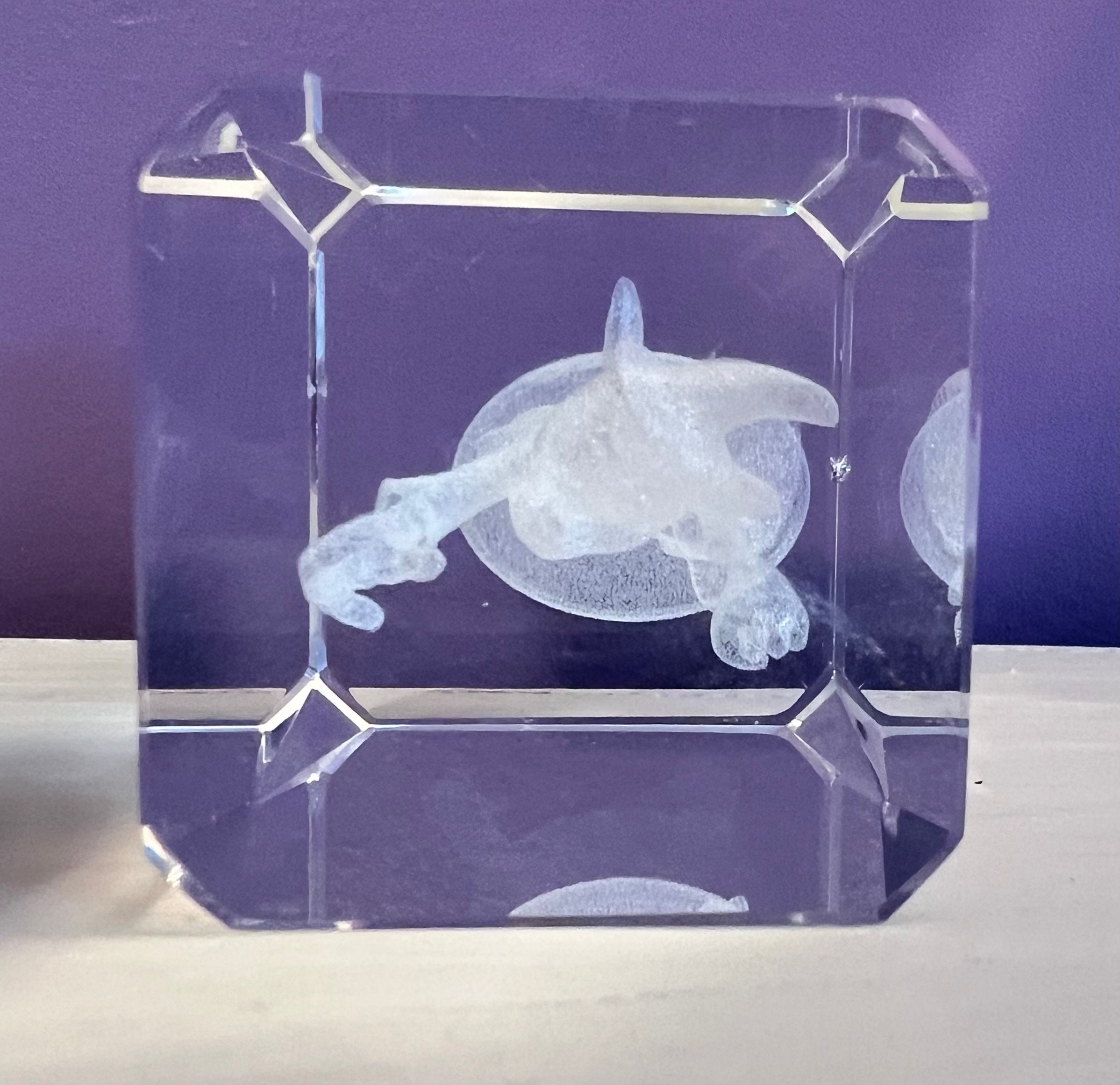 Vintage Laser 3D Etched Cube Crystal Paperweight Disney World - Etsy