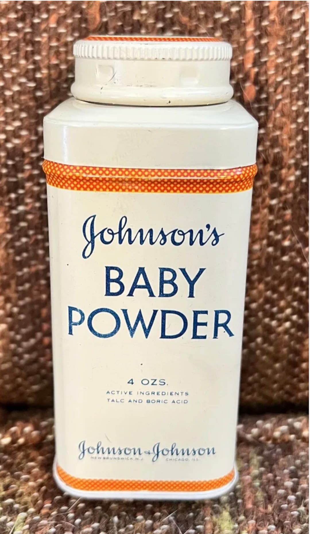 Vintage Johnson & Johnson Baby Powder White Metal Tin 4oz - Etsy