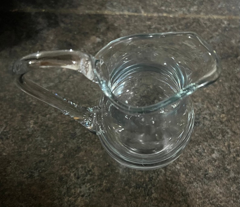 Vintage Clear Glass Pitcher Heavy 5 Tall - Etsy