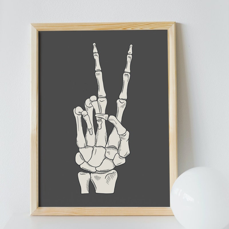 Skeleton Hand Peace Sign - Etsy