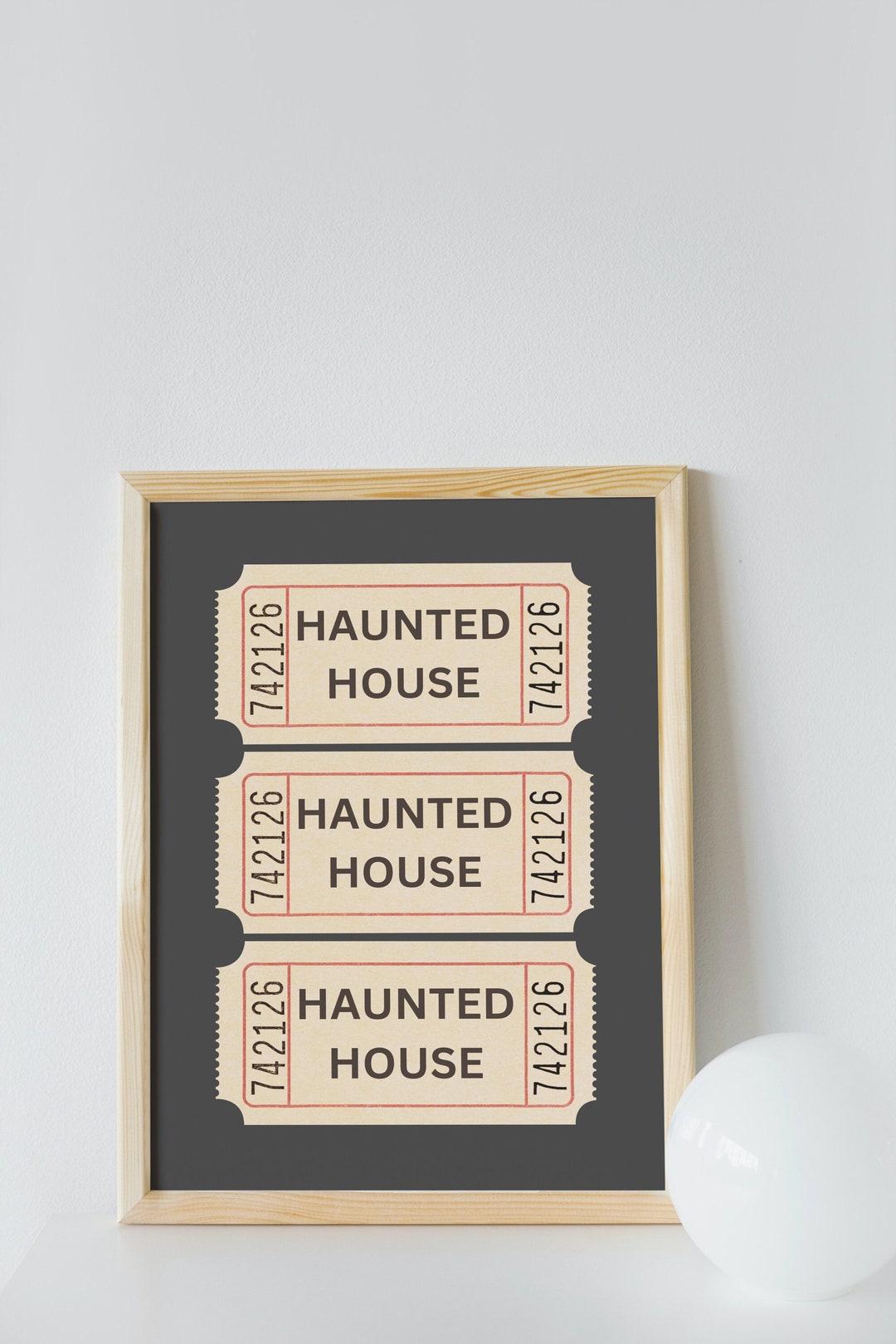 Vintage Haunted House Tickets Print: Retro Halloween Wall Art (digital ...