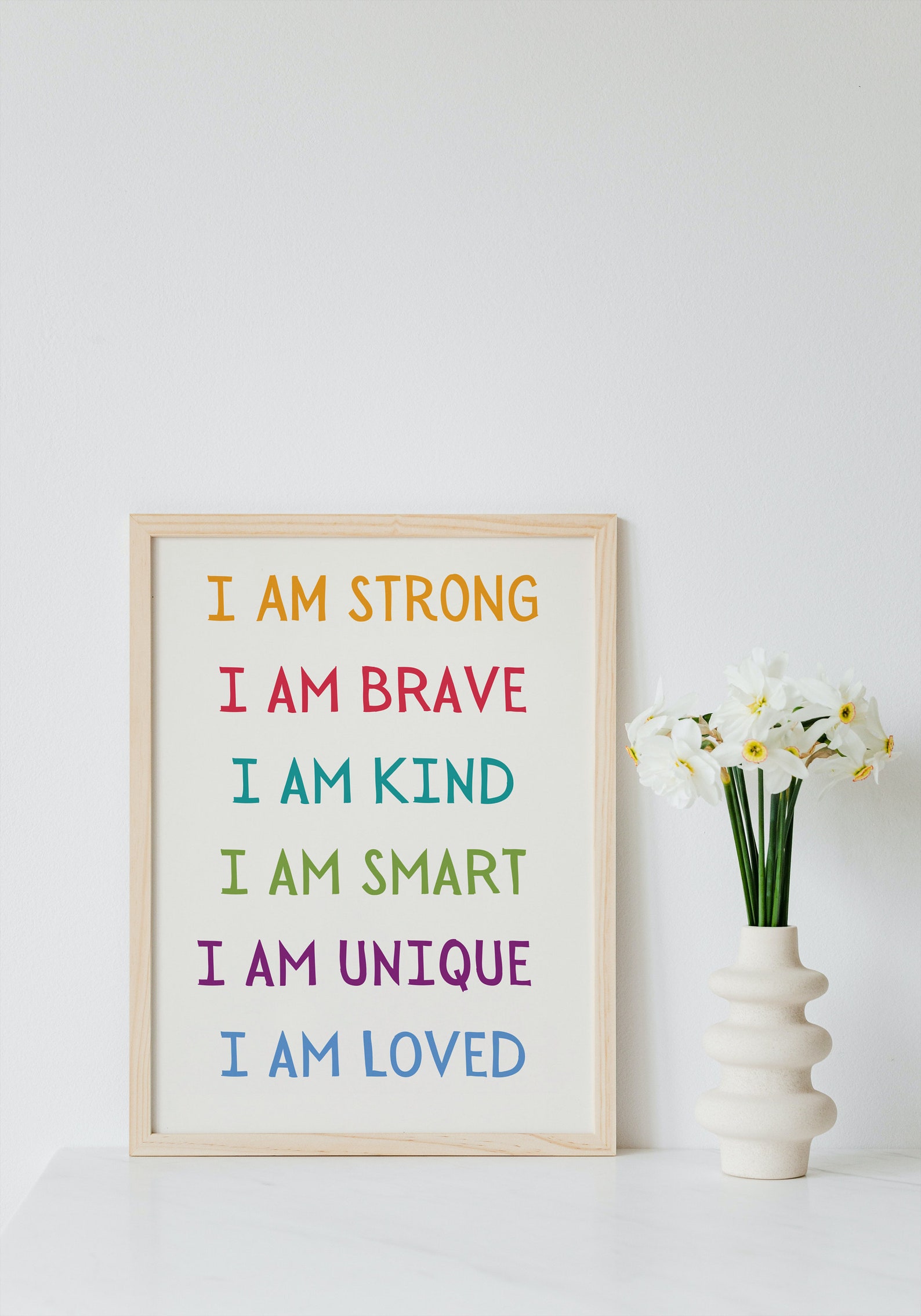 Digital Nursery Wall Art Print Inspirational Quote for Kids Strong ...