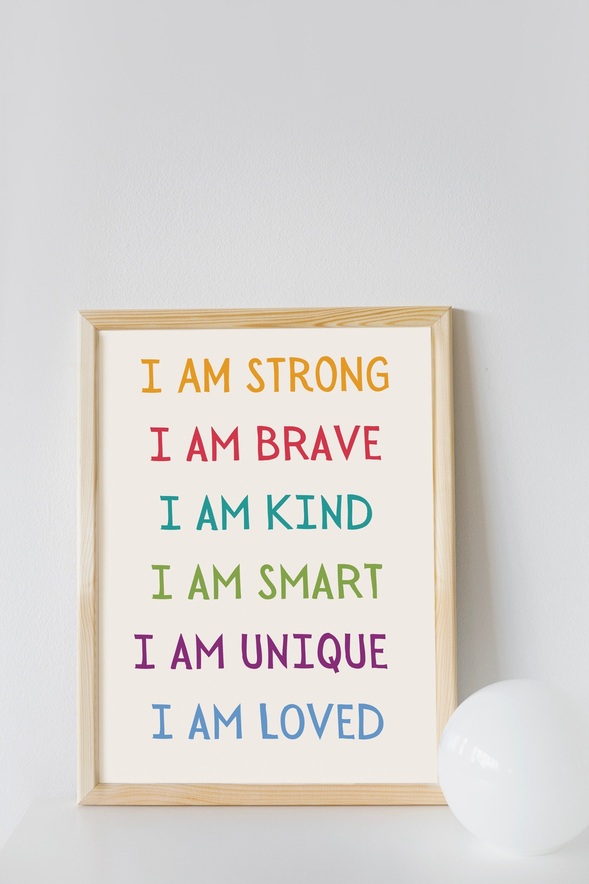 Digital Nursery Wall Art Print Inspirational Quote for Kids Strong ...