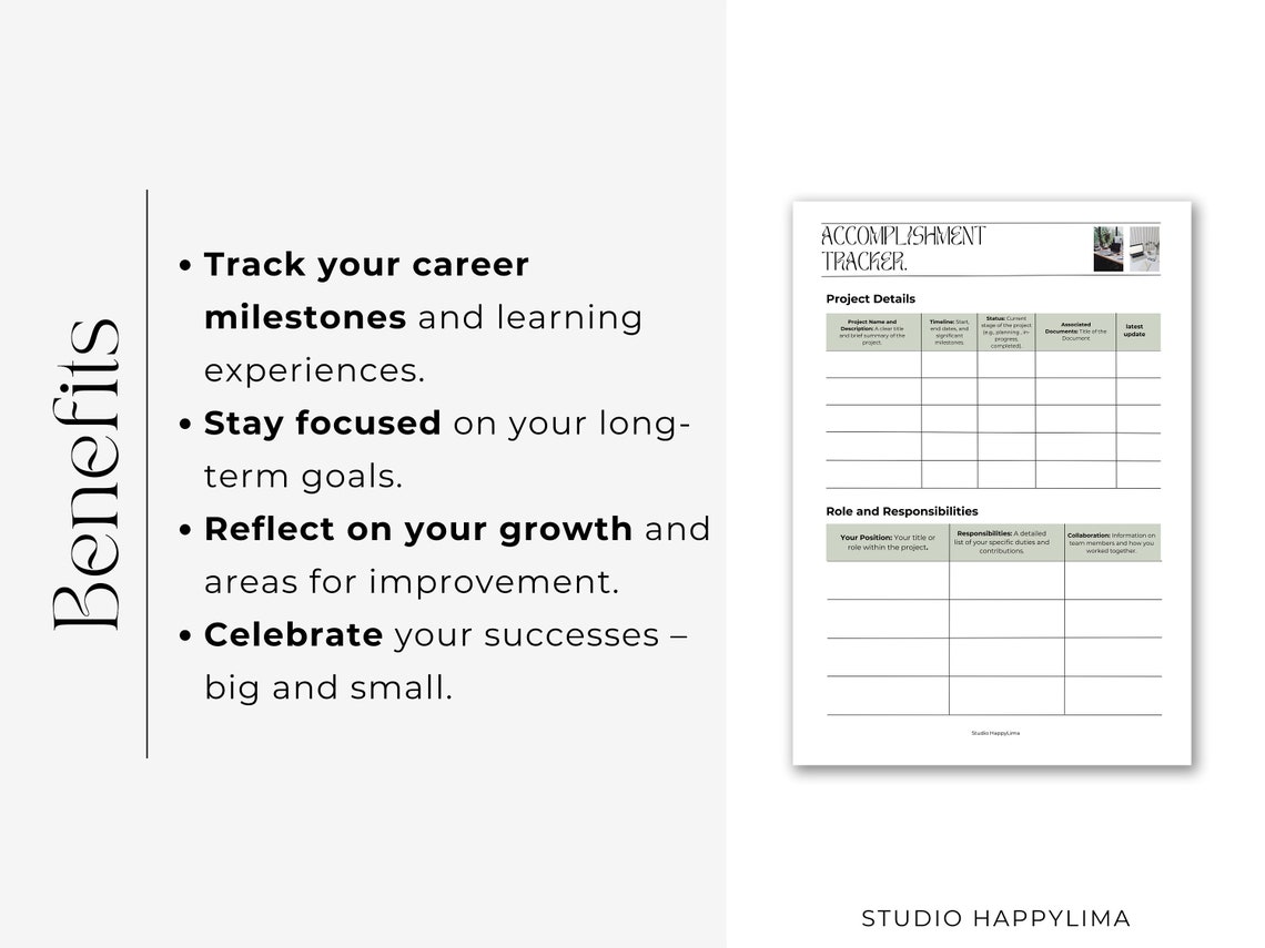 Accomplishment Tracker Printable Professional Development Worksheet ...