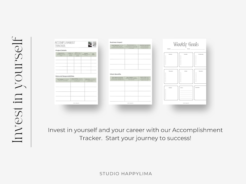 Accomplishment Tracker Printable Professional Development Worksheet ...
