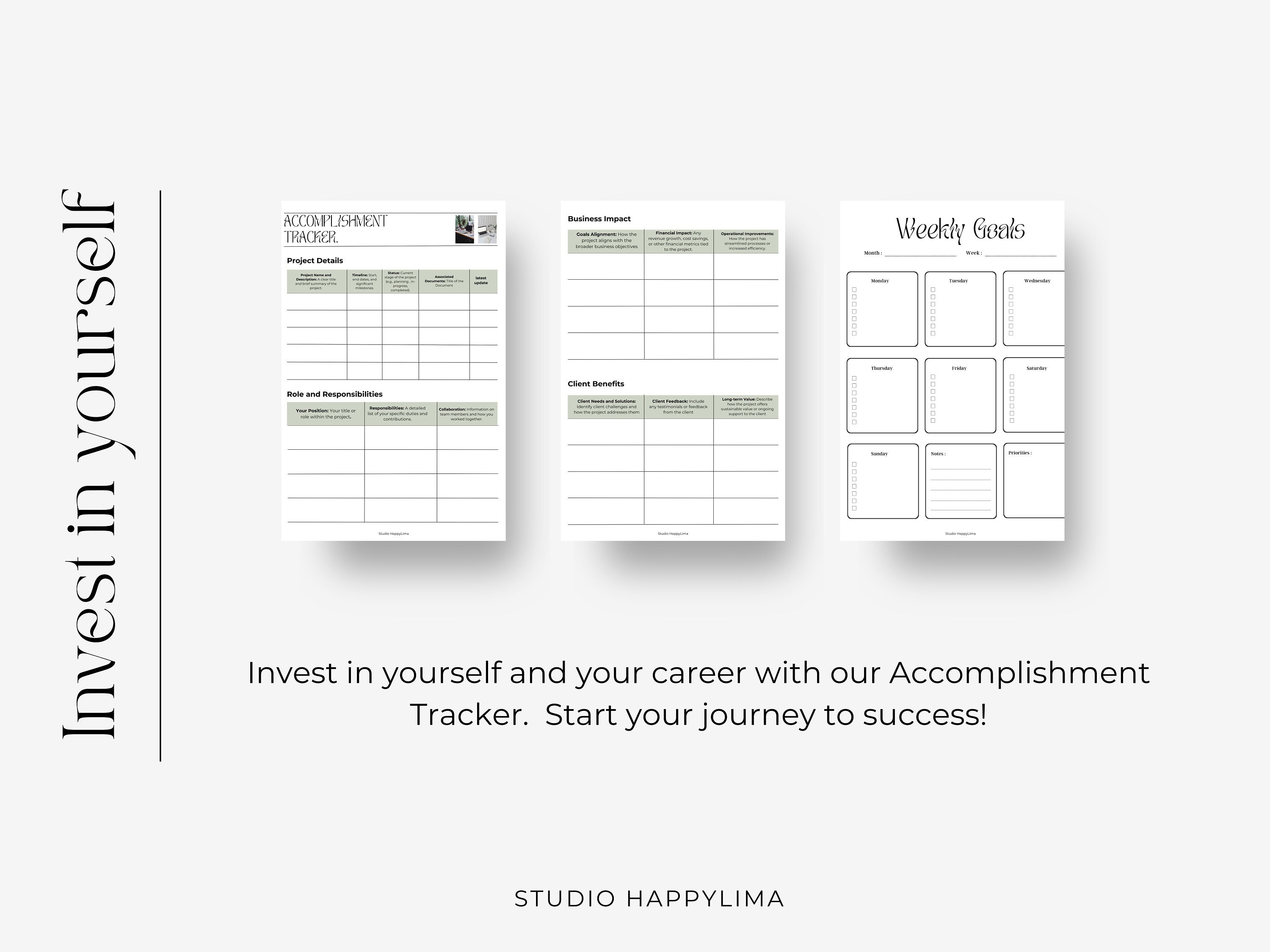 Accomplishment Tracker Printable Professional Development Worksheet ...