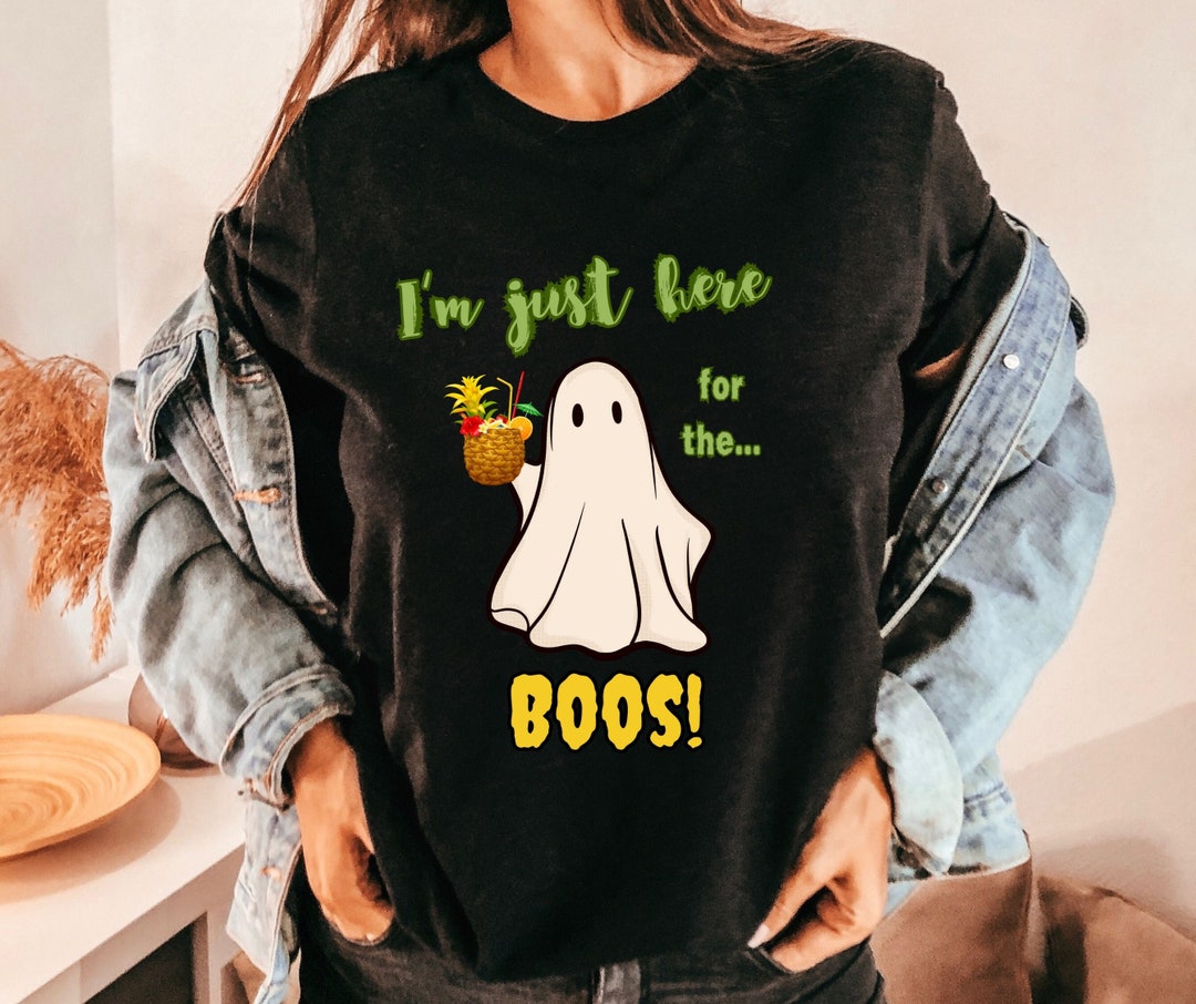 Here for the Boos Funny Halloween Cute Ghost Drinking Tee - Etsy