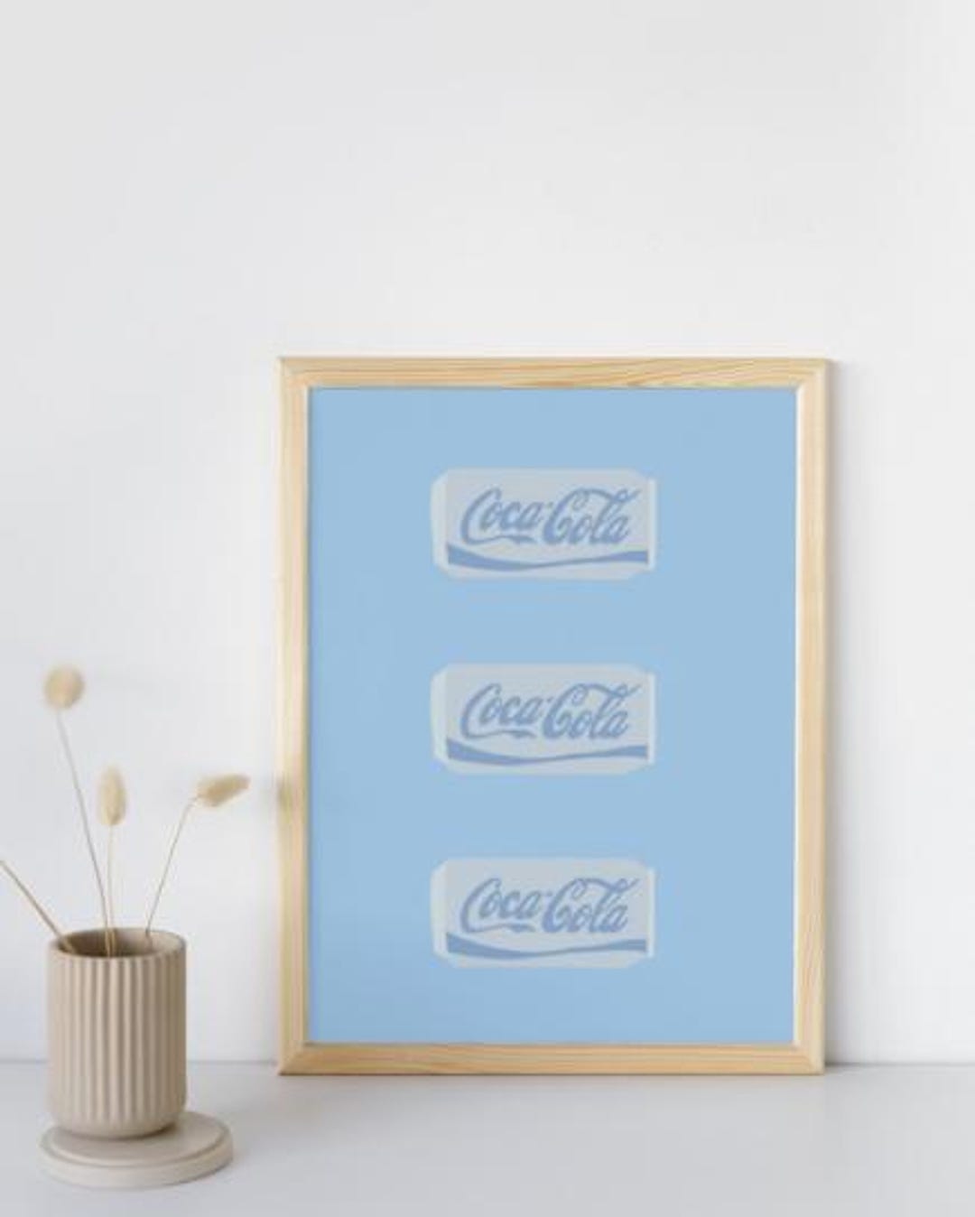 Blue Coca Cola Prints Trendy Wall Art Pink Preppy Kitchen Aesthetic ...