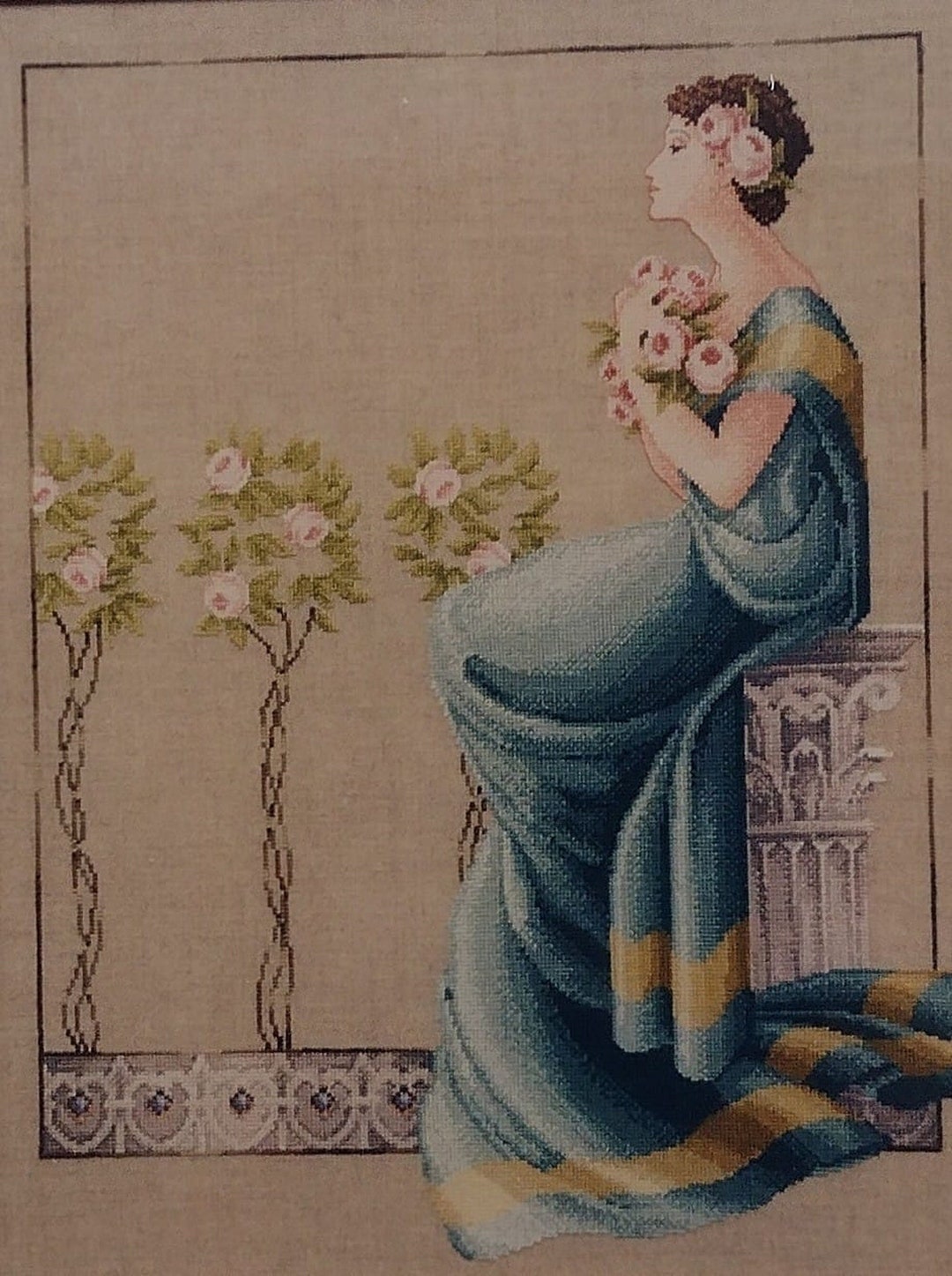 Elegant Damask Roses Cross Stitch Pattern by Mirabilia - Etsy