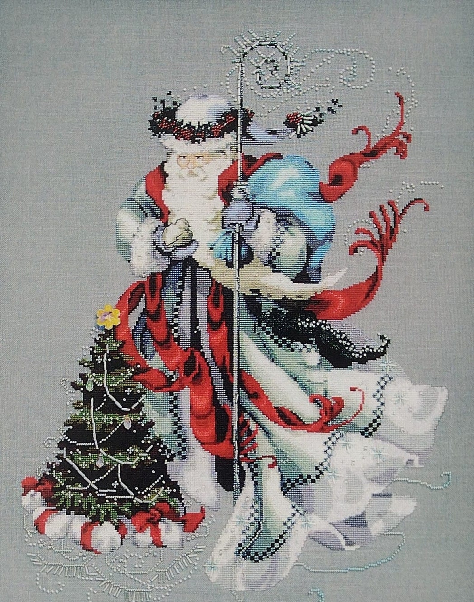 Victorian Winter White Santa (MD-100) Cross Stitch Design by Mirabilia ...