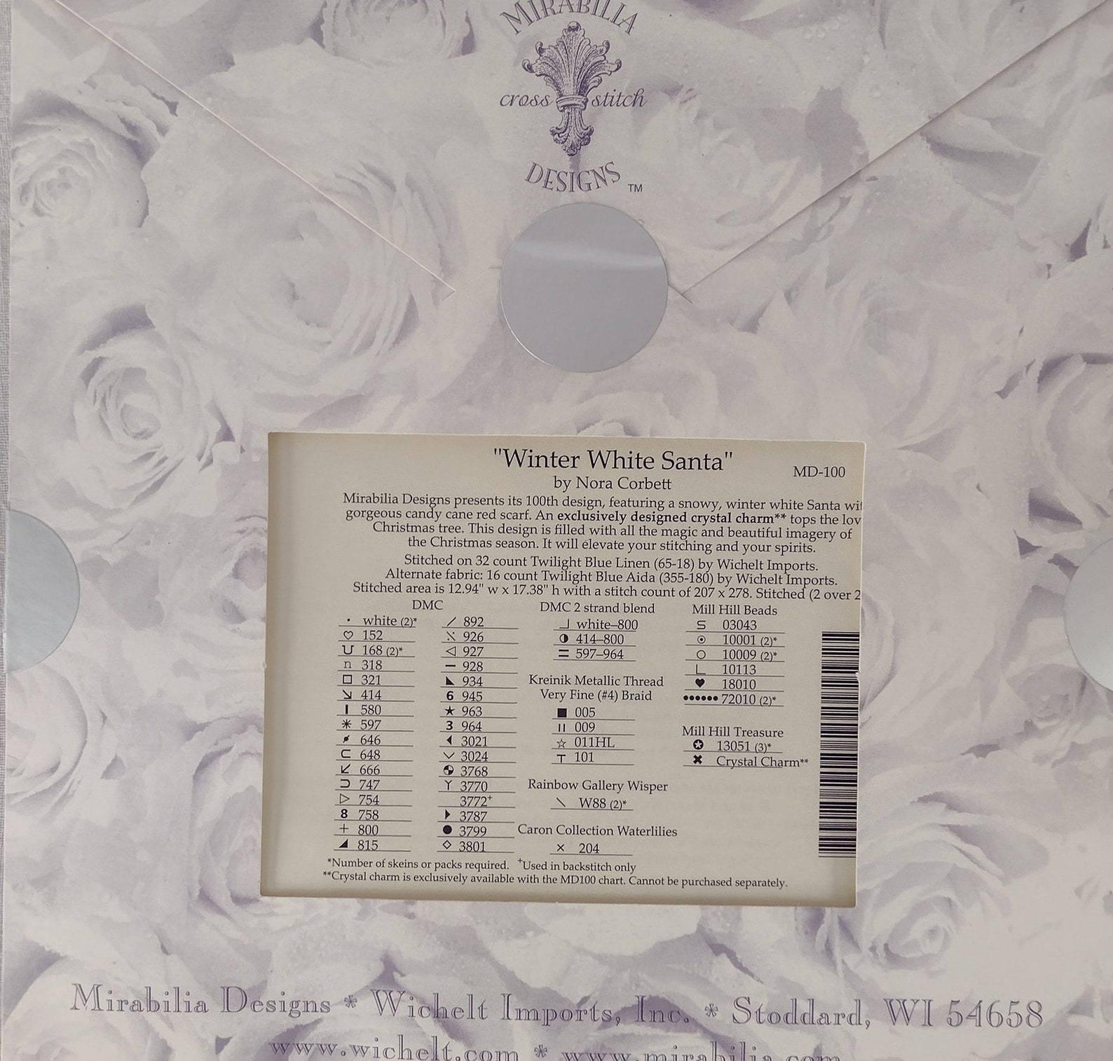 Victorian Winter White Santa (MD-100) Cross Stitch Design by Mirabilia ...