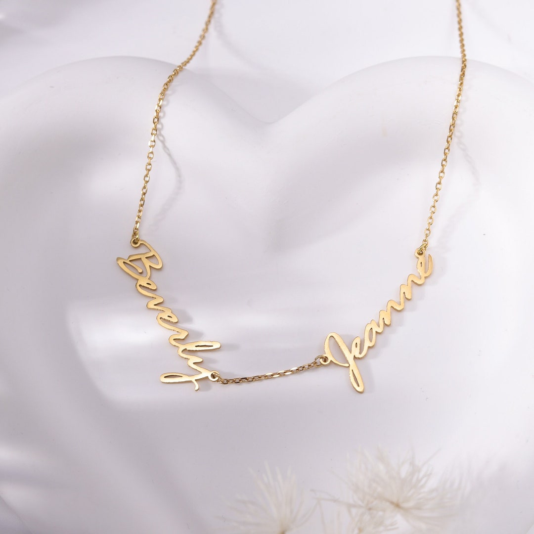 Personalized Two Name Necklace, Double Name Necklace, Family Necklace ...