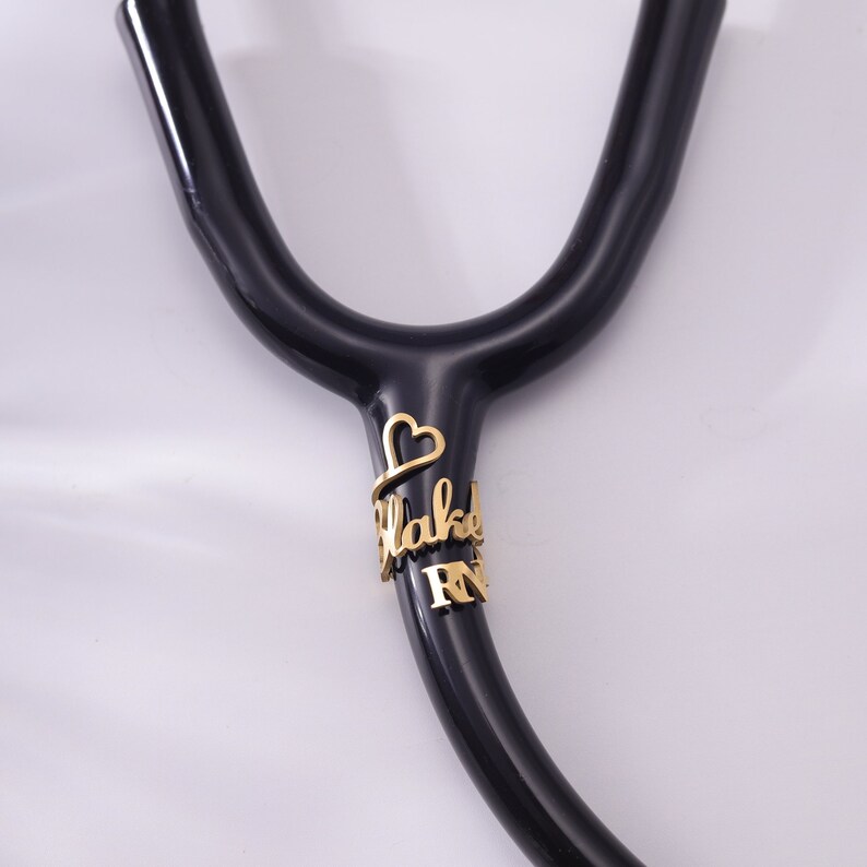 Stethoscope ID Tag With Heart, Nurse Stethoscope Tag, Custom ...