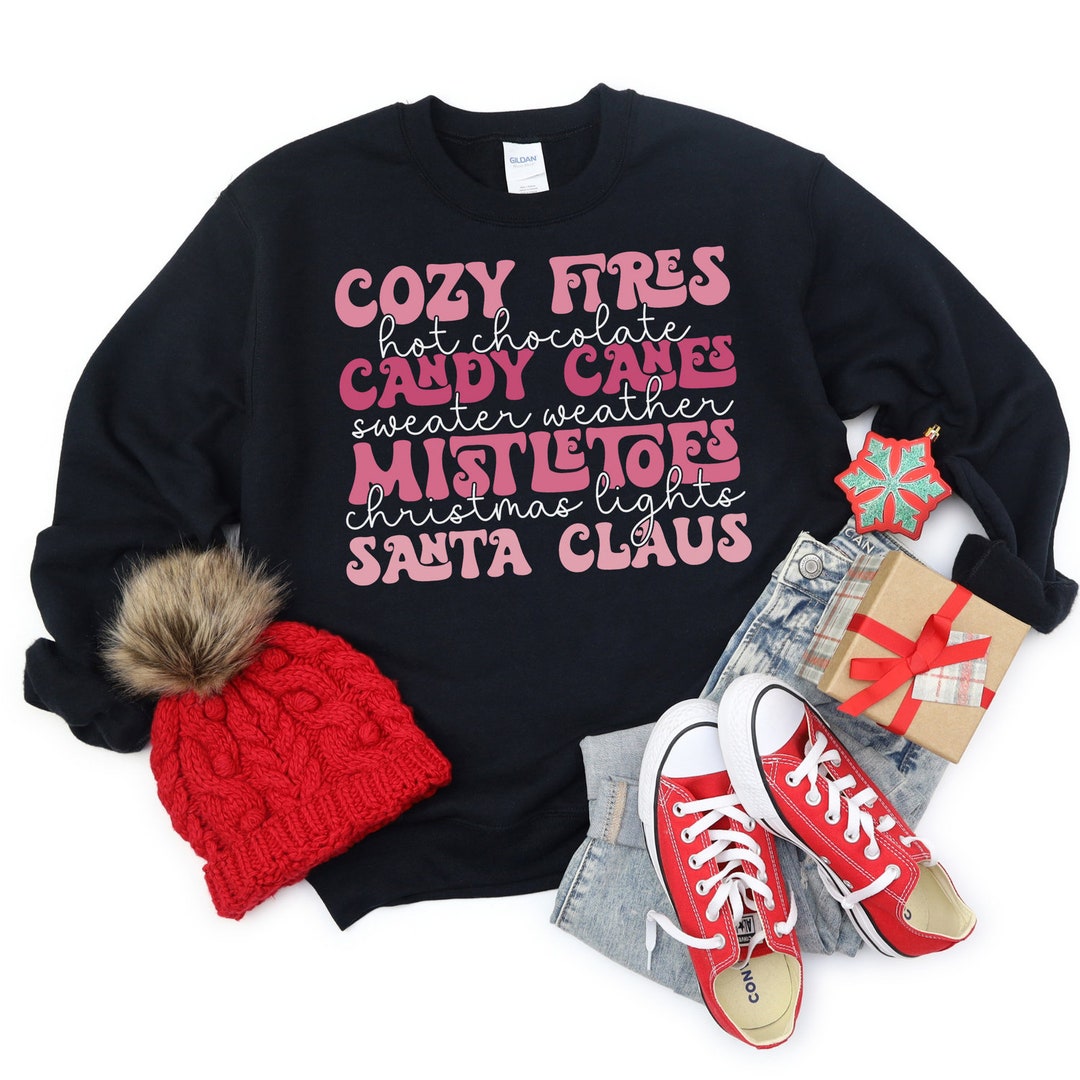 Cozy Fires Candy Canes Christmas White Shirt, Christmas Tshirt ...